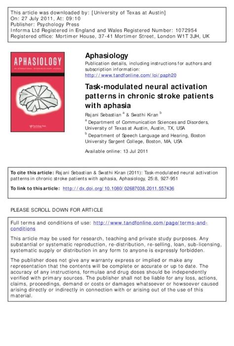 Pdf Task Modulated Neural Activation Patterns In Chronic €¦ · Task