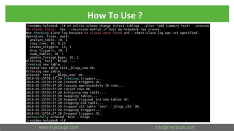 Handling Schema Changes Using Pt Online Schema Change PPT