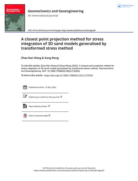 pdf a closest point projection method for stress integration of 3d