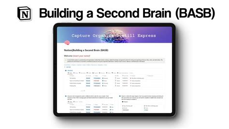 Notionbuilding A Second Brain Basb Productivity Template