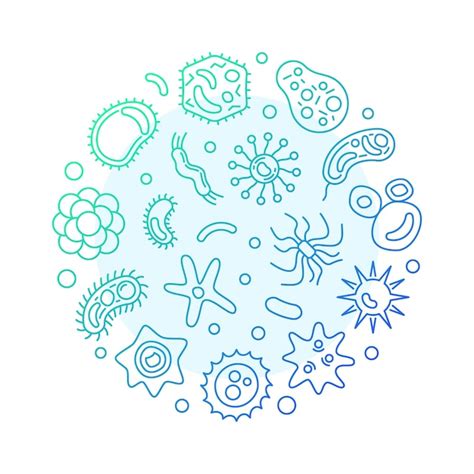 Premium Vector Viruses Round Vector Blue Modern Illustration In Outline Style