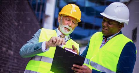 건설 현장에서 건축가 동료와 건물의 구조에 대해 논의하는 성숙한 엔지니어 문서 읽기 사진 Unsplash의 산업 이미지