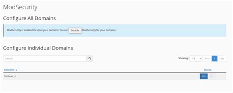 modsecurity management in cpanel hostico