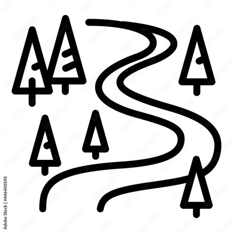 Ski Resort Forest Track Icon Outline Ski Resort Forest Track Vector