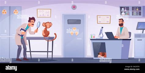 Animal Experiments Background Scientists Lab With Smart Professional