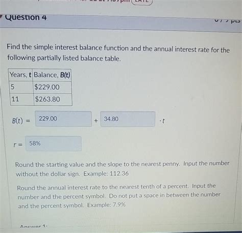 Solved Question VII PLS Find The Simple Interest Balance Chegg