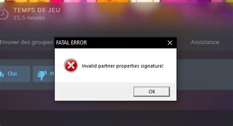 FIX Invalid Partner Properties Signature FR Steam Solo