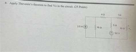 Solved Apply Thevenin S Theorem To Find Vo In The Chegg
