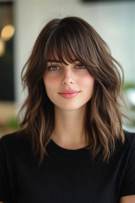 Get Inspired Stunning Shoulder Length Hairstyles With Curtain Bangs