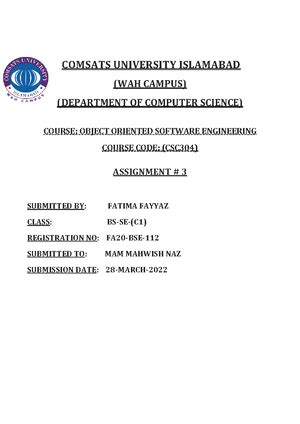 Solution Manual Object Oriented Software Engineering Using Uml Patterns And Java Rd