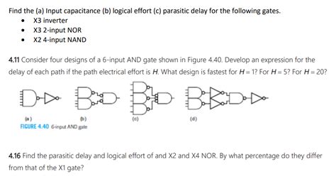 Solved Find The A Input Capacitance B Logical Effort C Chegg