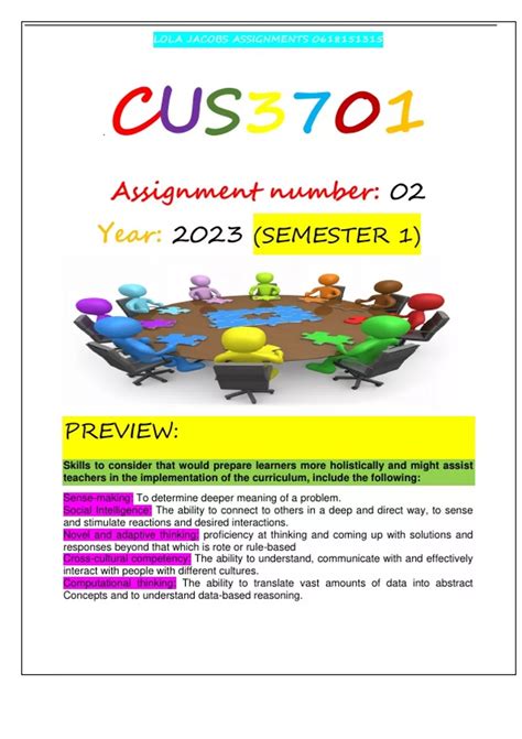 Cus3701 Assignment 2 S1 2023 Cus3701 Curriculum Studies Stuvia Sa