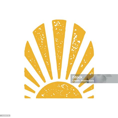 추상 노란색 절반 태양 밝은 광선 미적 보헤미안 작품 곡선 아치 프레임 그런 지 질감 태양 하늘에 대한 스톡 벡터 아트 및 기타 이미지 태양 하늘 로고 태양광선