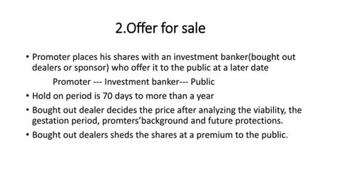 Methods Of Floating New Issues Pptx