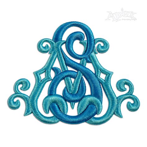 Bresia 2 Letter Interlocking Monogram Machine Embroidery By Apex