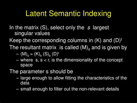 Ppt Ir Models Latent Semantic Analysis Powerpoint Presentation Id1458869