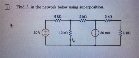 solved find i o in the network below using superposition