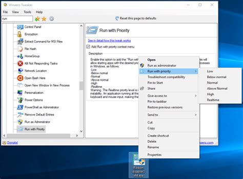 Add Run With Priority Context Menu In Windows 10