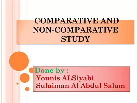 Comparative And Non Comparative Ppt