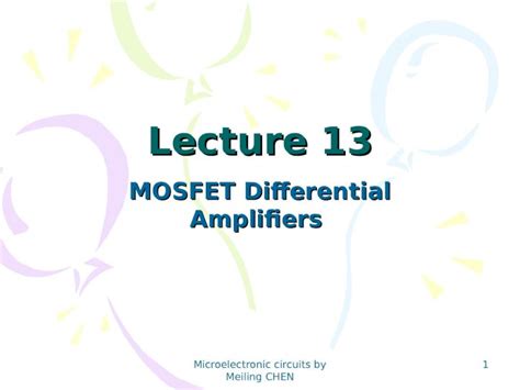 Ppt Mos Differential Amplifier Dokumen Tips