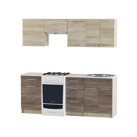 ᐉ Кухня зі стільницею без мийки Еверест Еко 2 0 м Дуб Сонома Трюфель ДСП 07664 • Краща ціна в