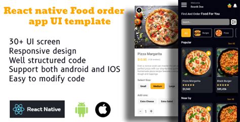 Food Order App UI Template React Native Code Market