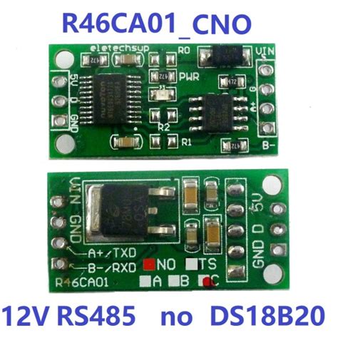 R46CA01 12V RS485 NO DC 3 7 25V DS18B20 RS485 RS232 TTL Modbus RTU Temperature Sensor Remote