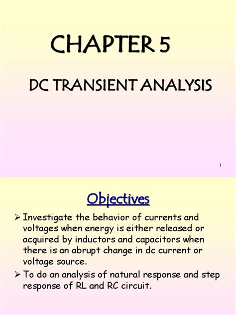 Chapter 5 Dc Transient Analysis Pdf Electrical Network Analog