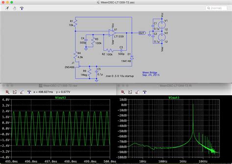 Designing Radios Electronics 通信装置設計入門・学習 高品位低周波正弦波（サイン波）発振器 Ween Bridge オペアンプ構成のテスト