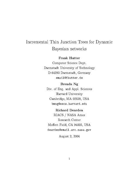 incremental thin junction trees for dynamic bayesian networks