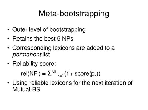 Ppt Learning Dictionaries For Information Extraction By Multi Level Bootstrapping Powerpoint