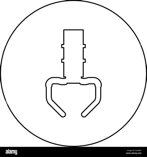 Prize Toy Manipulator Iron Hook Crane Claw Picker Icon In Circle Round
