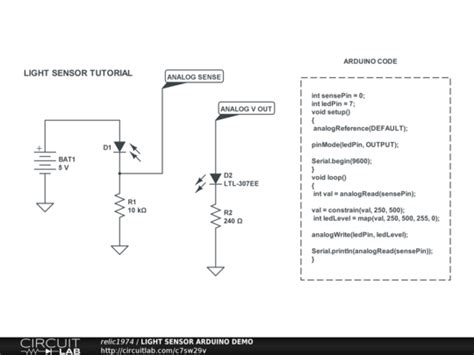 LIGHT SENSOR ARDUINO DEMO CircuitLab