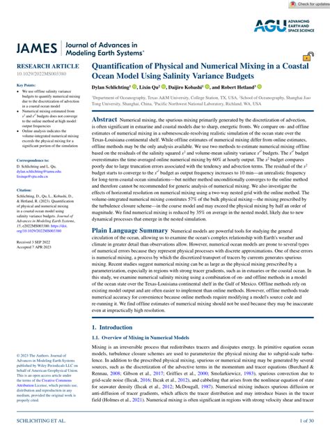 Pdf Quantification Of Physical And Numerical Mixing In A Coastal