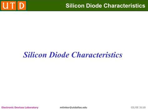 ☑ Silicon Diode Characteristics