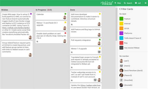 wekan open source kanban based project management software
