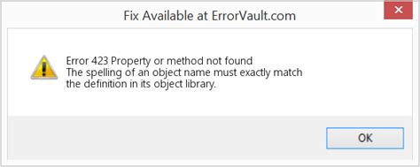 How To Fix Error 423 Property Or Method Not Found The Spelling Of