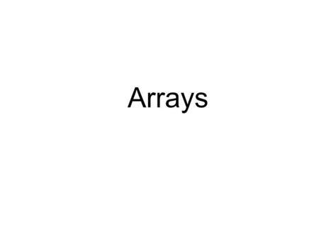 Lecture 22 Array 1in Programming Language Cppt