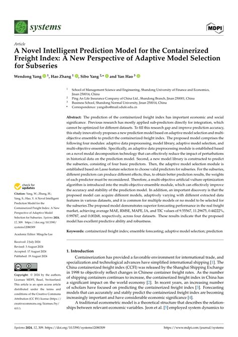 Pdf A Novel Intelligent Prediction Model For The Containerized