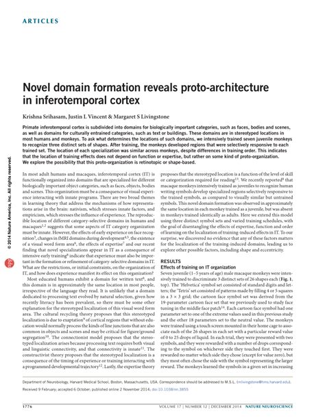 Pdf Development Of Category Selective Domains In Infant Macaque