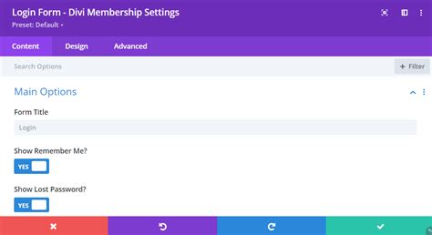 Login Form Module Divi Membership Documentation