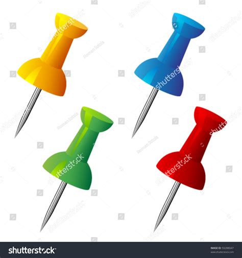 Vector Push Pin Set Stock Vector Royalty Free 59288047