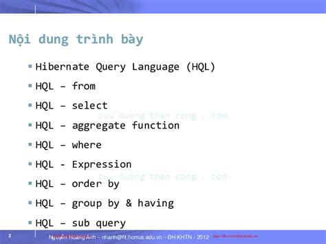 Pdf Lập Trình Java Đh Khoa Học Tự Nhiên Hcm Nguyễn Văn Khiết 07hibernate Hqlpdf