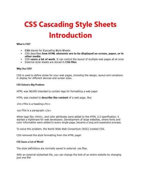 css reading material 2025 pdf html html element