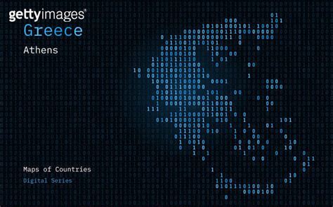 Greece Map Shown In Binary Code Pattern Tsmc Blue Matrix Numbers