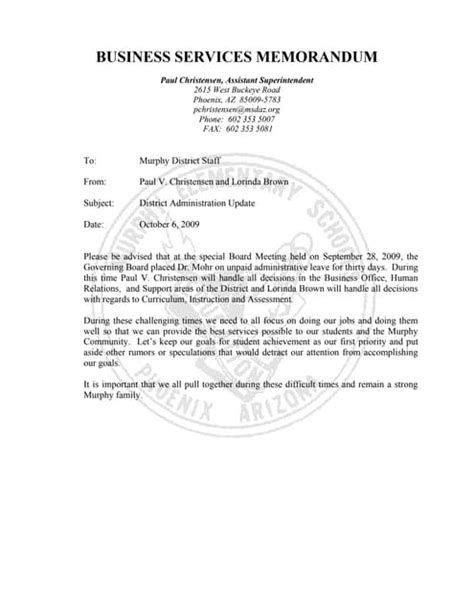 Admin Status Memo Pdf