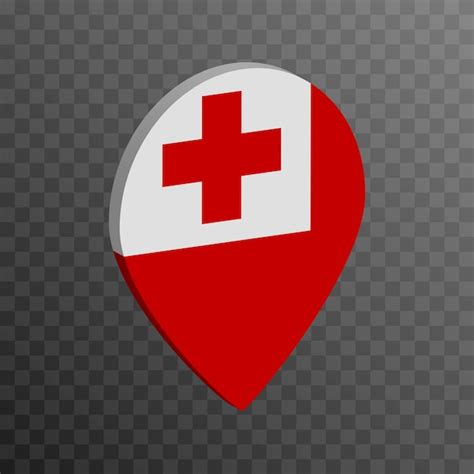 Premium Vector Map Pointer With Tonga Flag Vector Illustration