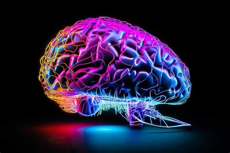 Premium AI Image Brain Abstract Digital Human Brain Neural Network Digital Electrical Activity