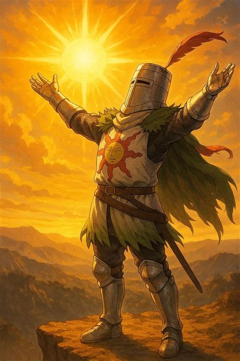 Dark Souls Wallpaper Solaire Of Astora Praising The Sun In Glorious