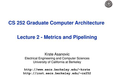 ppt cs 252 graduate computer architecture lecture 2 metrics and